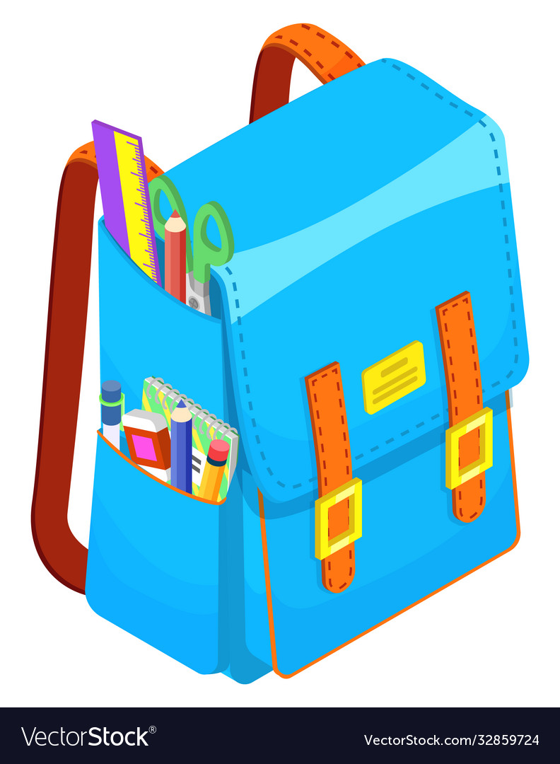 Colored school backpack back Royalty Free Vector Image