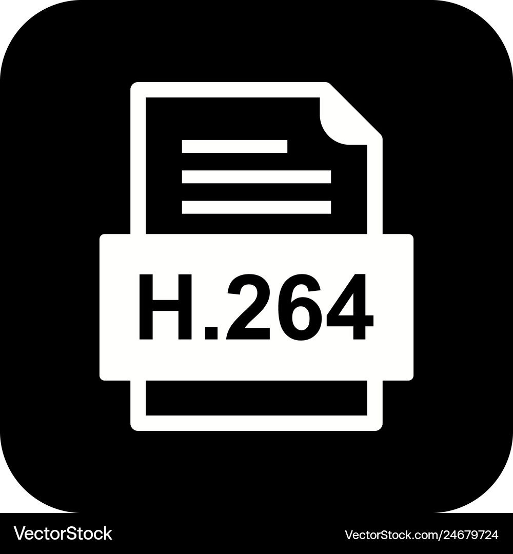 H264 file document icon Royalty Free Vector Image