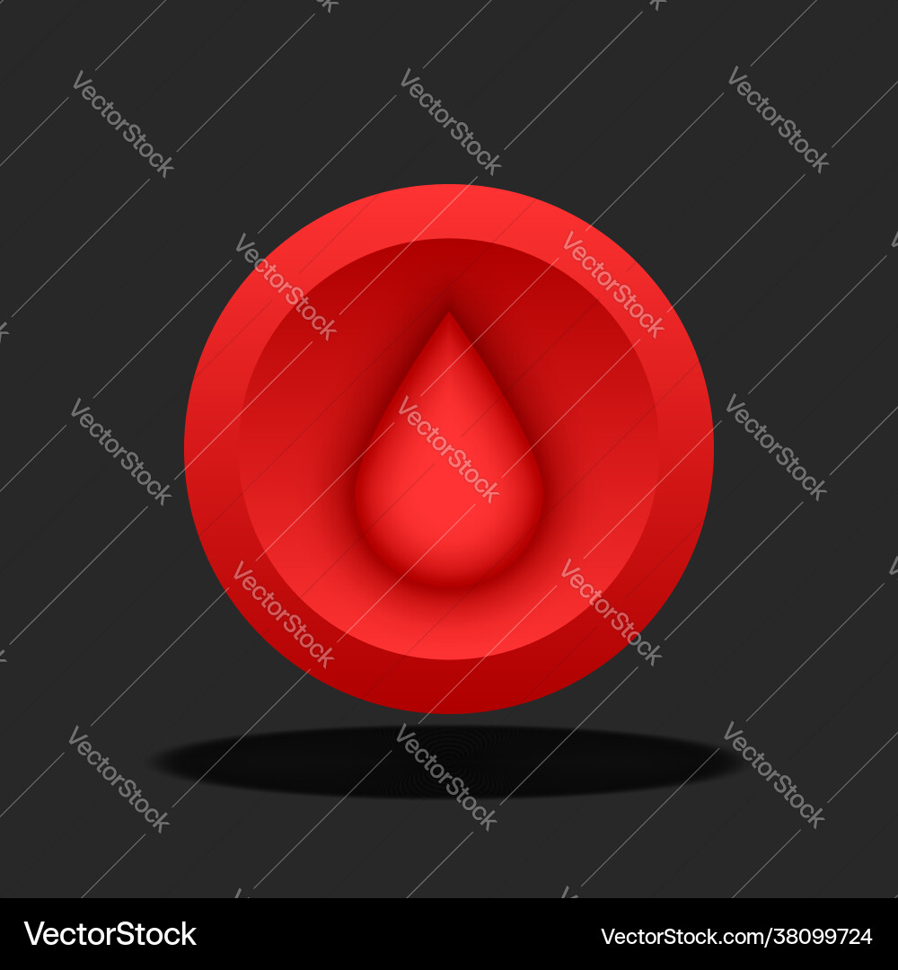 Red drop blood for donor organization Royalty Free Vector