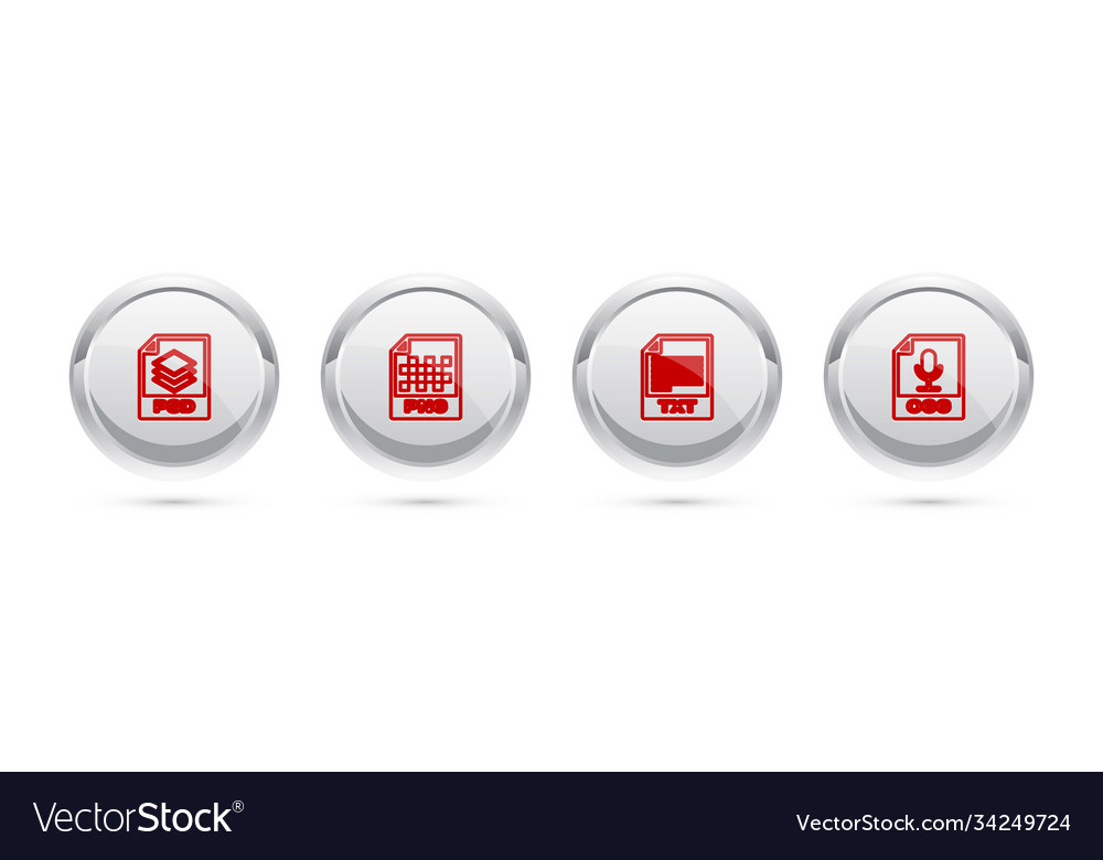 Set line psd file document png txt and ogg Vector Image Set line psd file document png txt and ogg Vector Image