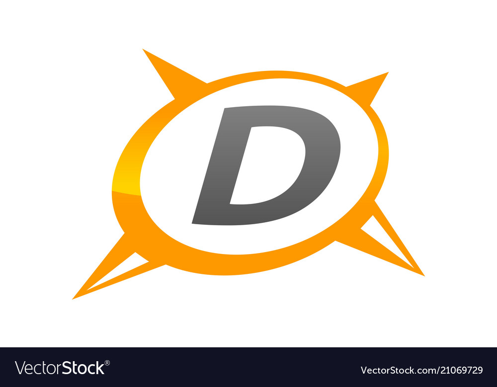 Compass guide solution letter d Royalty Free Vector Image