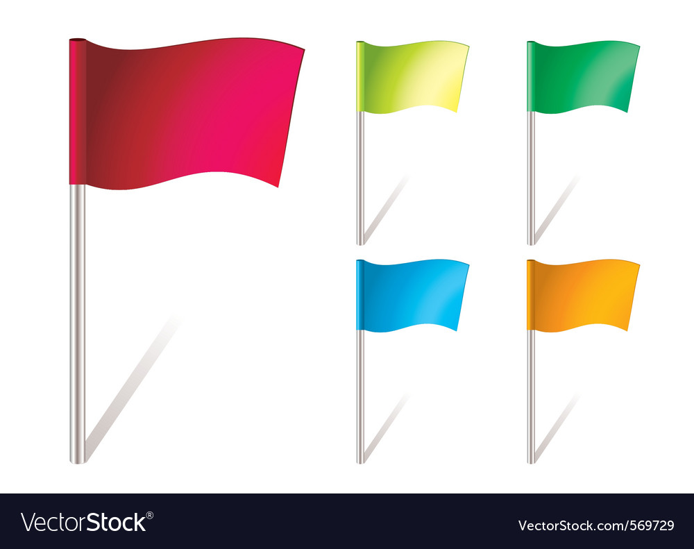 Flapping flags Royalty Free Vector Image - VectorStock