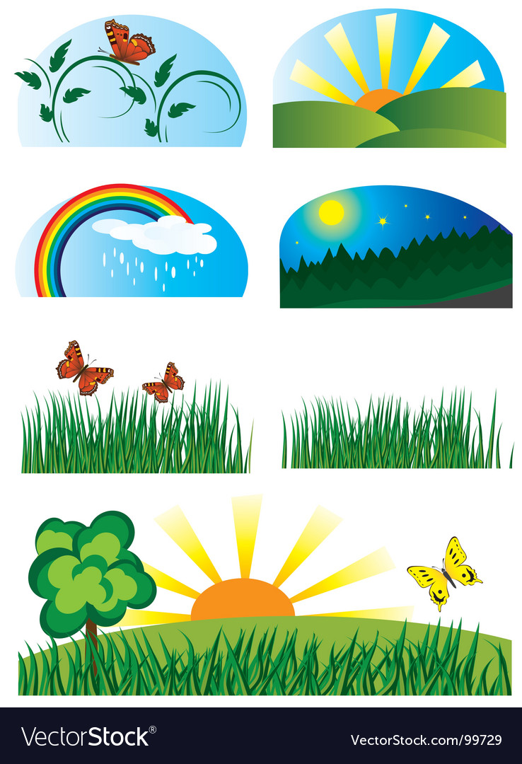 Nature elements Royalty Free Vector Image - VectorStock