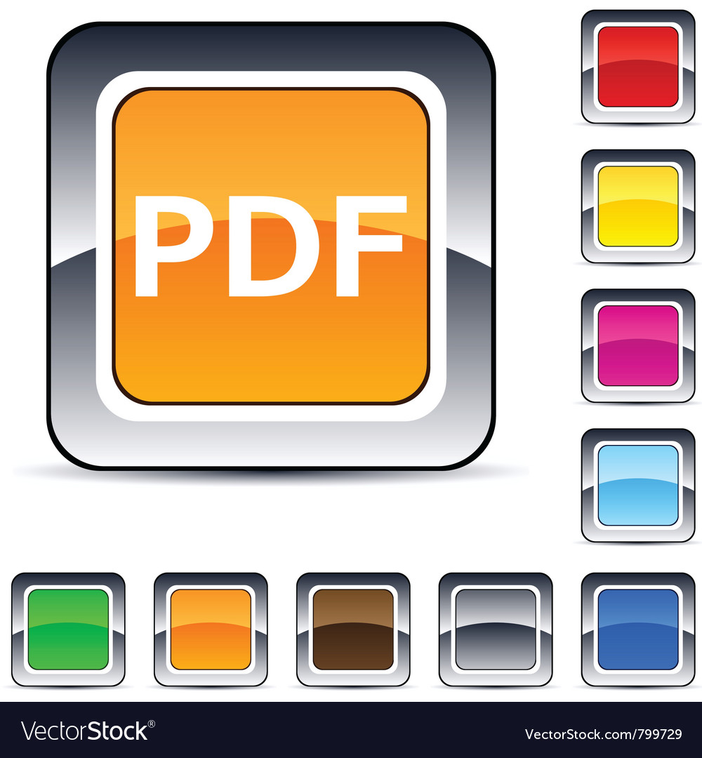 Pdf square button Royalty Free Vector Image - VectorStock