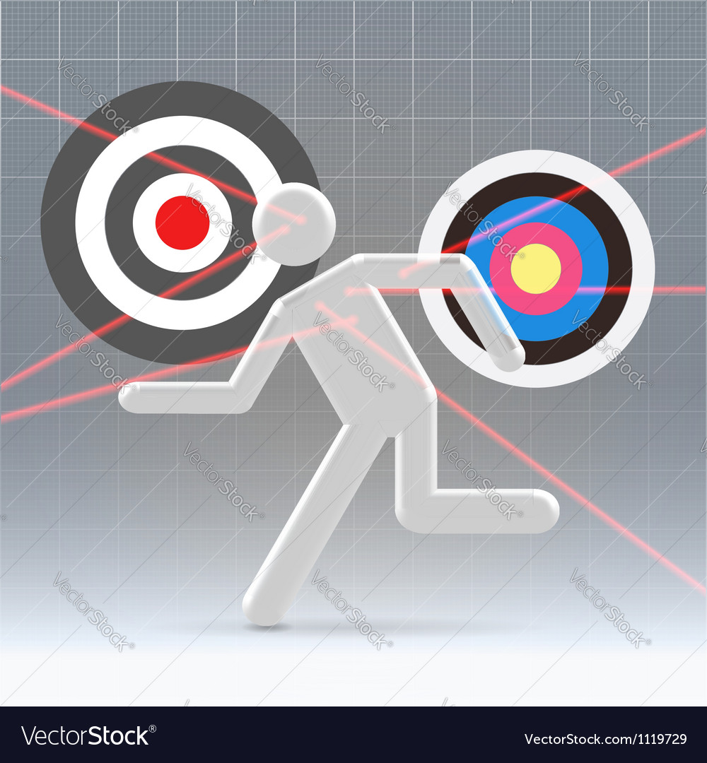 Potential user aiming process Royalty Free Vector Image