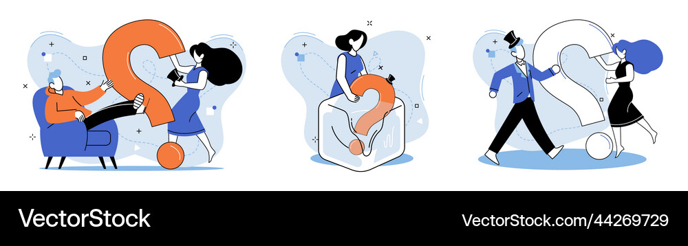 Question mark obtaining information of interest Vector Image