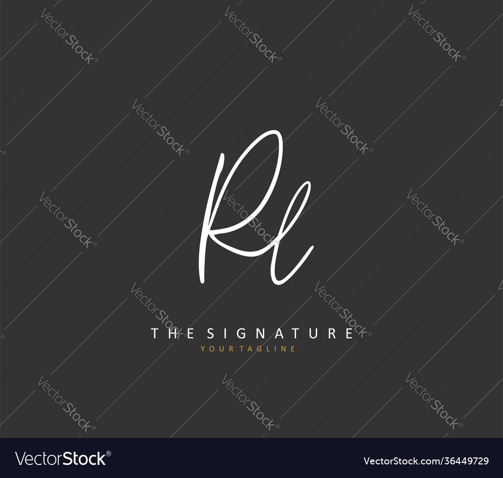 Rl initial letter handwriting and signature logo Vector Image