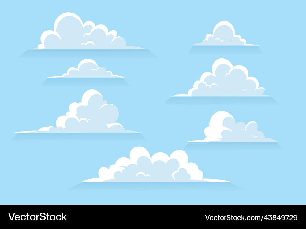 Set of clouds Royalty Free Vector Image - VectorStock