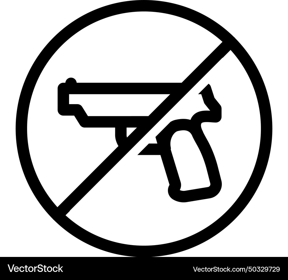 Weapon prohibition flat icon isolated on white Vector Image