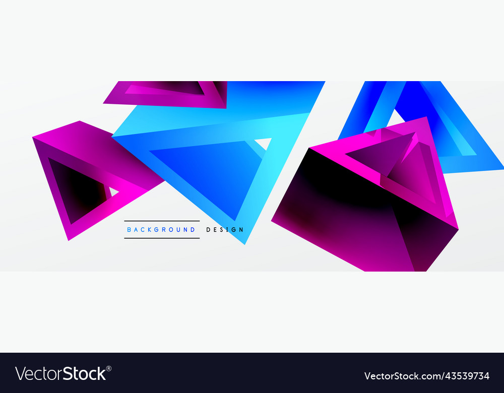 3d triangle abstract background basic shape Vector Image