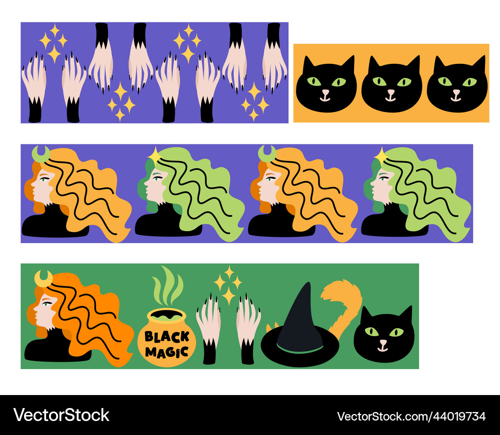 Halloween of pattern borders Royalty Free Vector Image