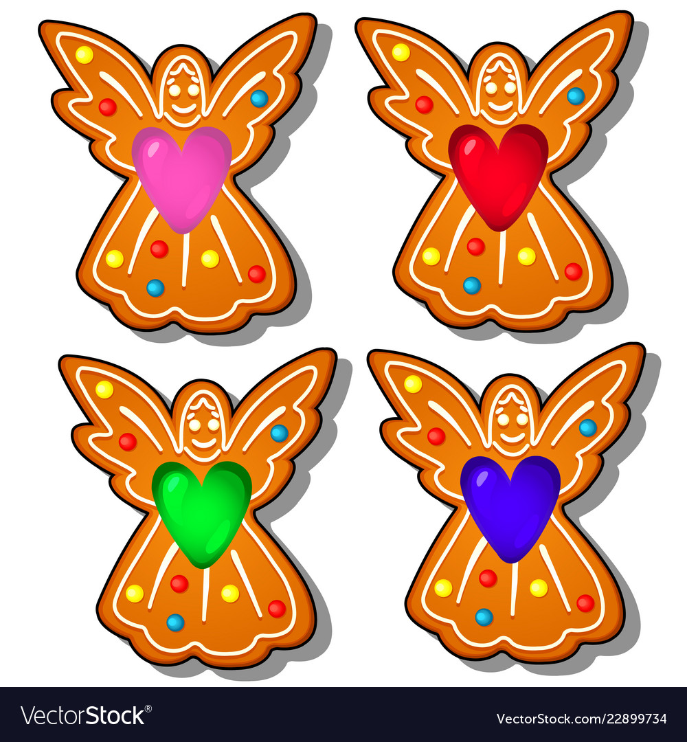 Set of delicious gingerbread in the shape Vector Image