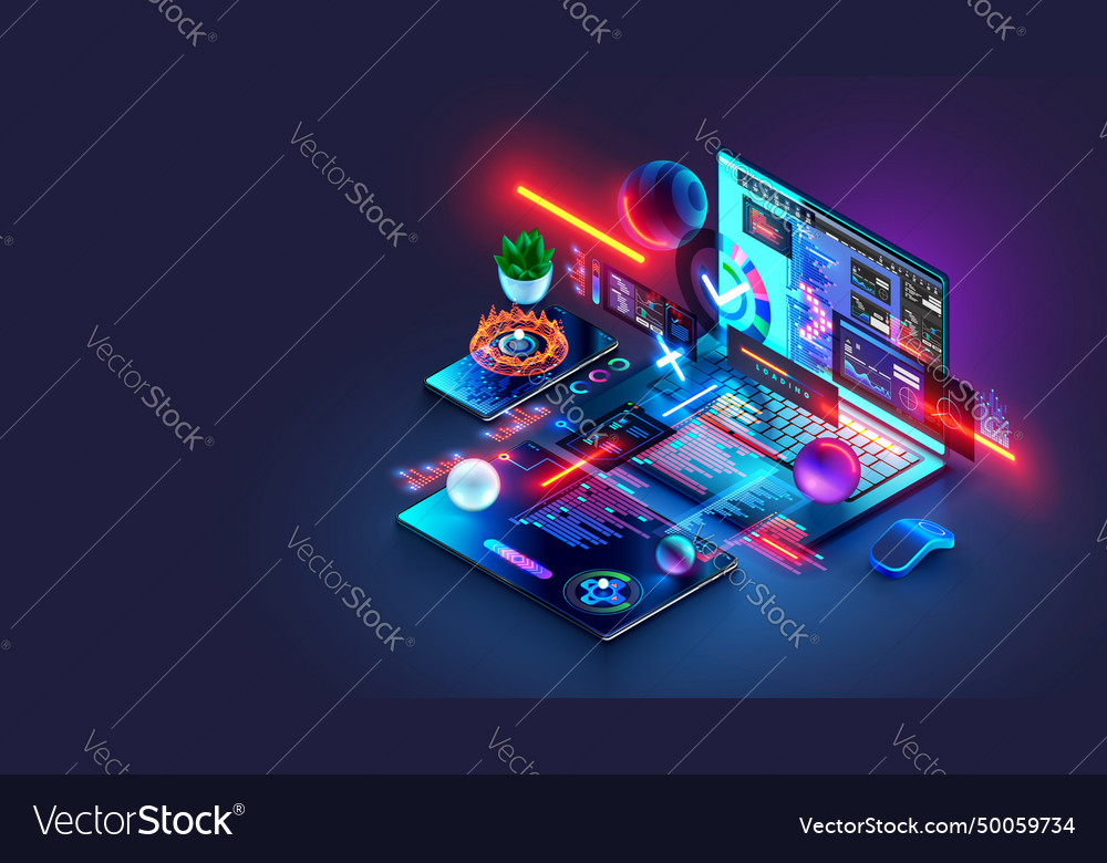Software Development Web Design Programming Vector Image 0368