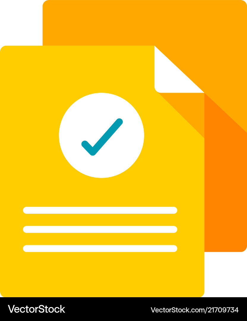 Verified document flat Royalty Free Vector Image