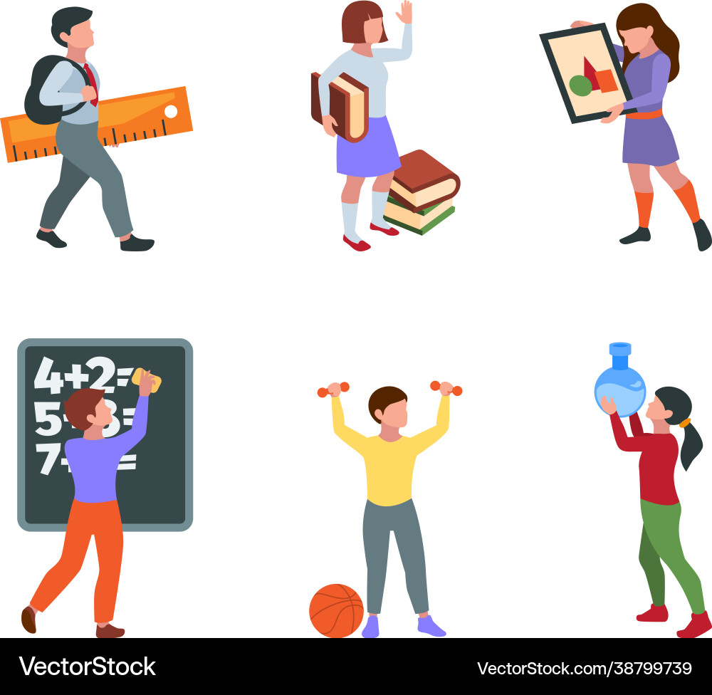 Back to school characters students and pupils Vector Image