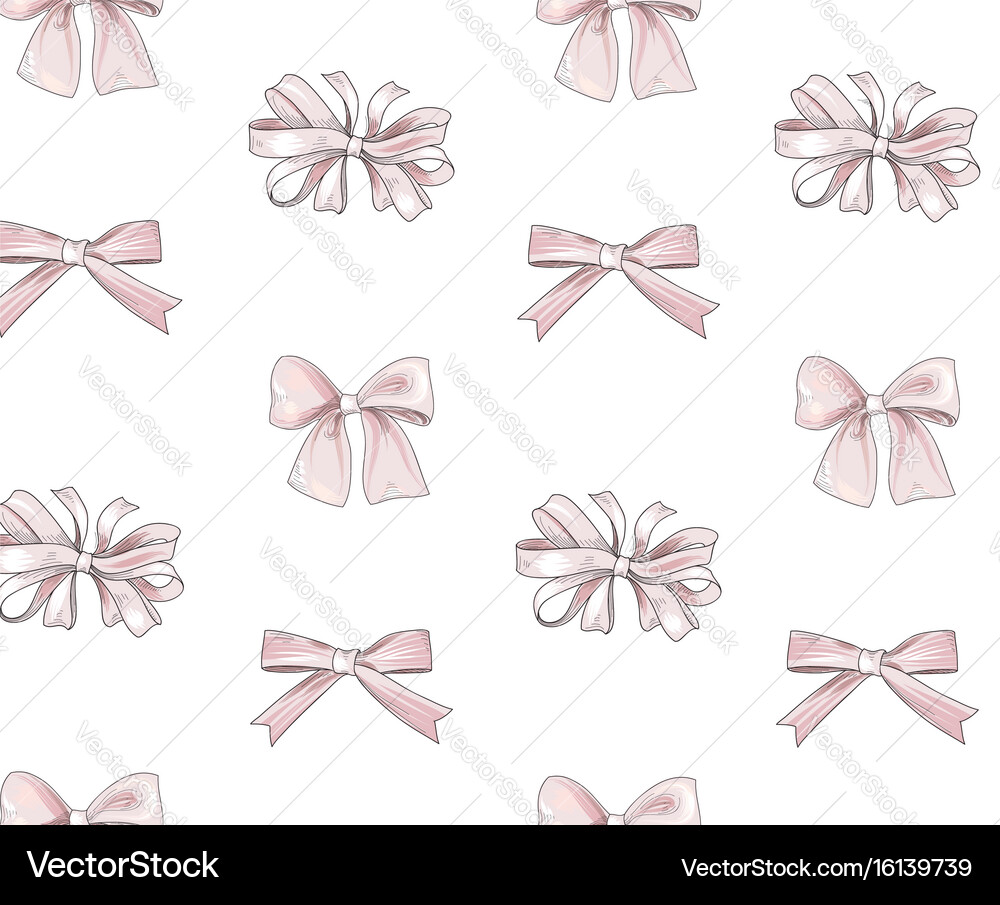 Bow tiled pattern bride team bow icons holiday Vector Image