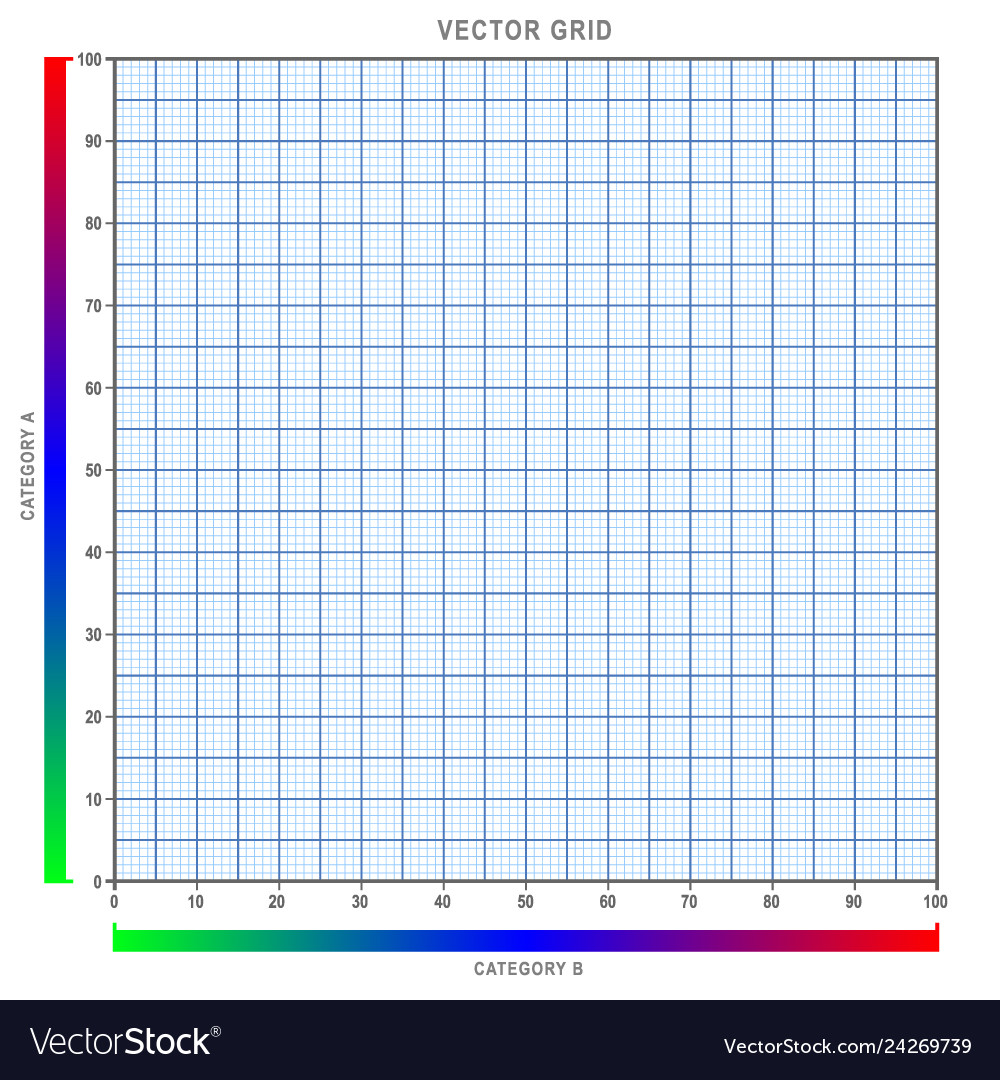 Graph With Vertical And Horizontal Grid Lines Vector Image