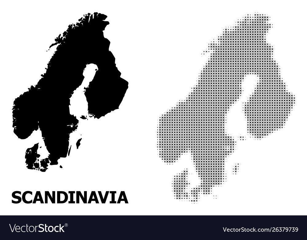 Halftone pattern and solid map Royalty Free Vector Image