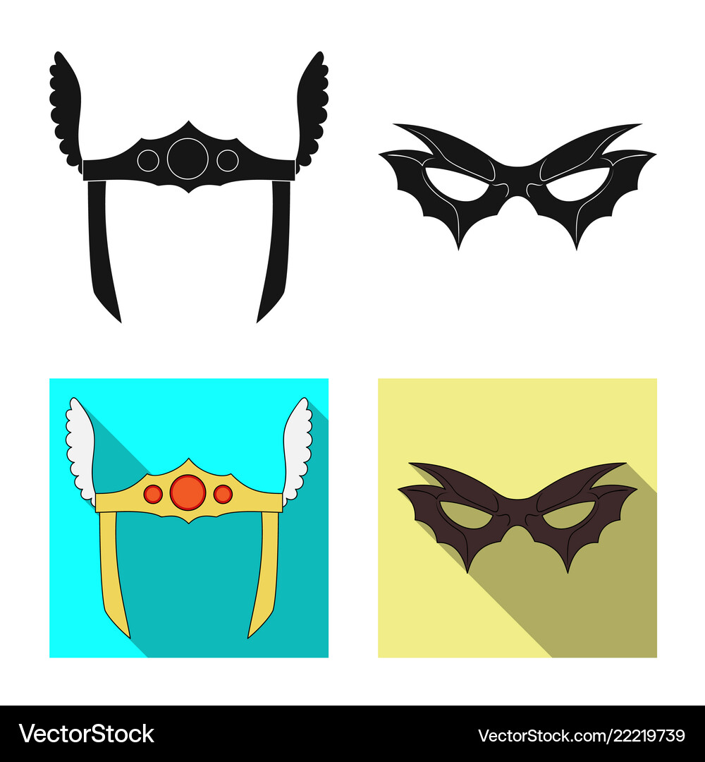 Hero and mask sign set Royalty Free Vector Image