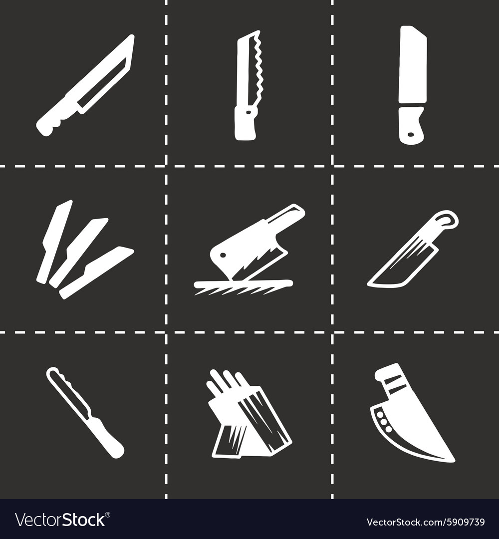 Kitchen knife icon set Royalty Free Vector Image Kitchen knife icon set Royalty Free Vector Image