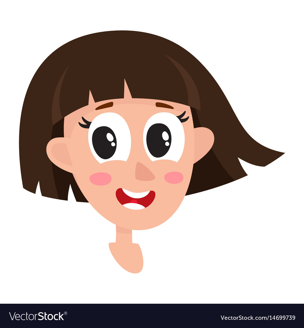 Pretty Dark Brown Hair Woman Wow Facial Royalty Free Vector