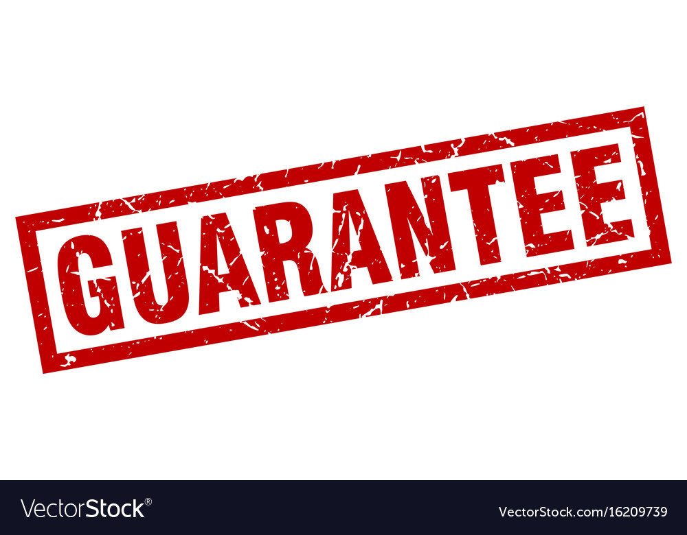 Square grunge red guarantee stamp Royalty Free Vector Image