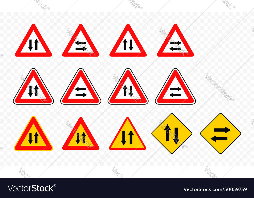 Two-way traffic sign design Royalty Free Vector Image