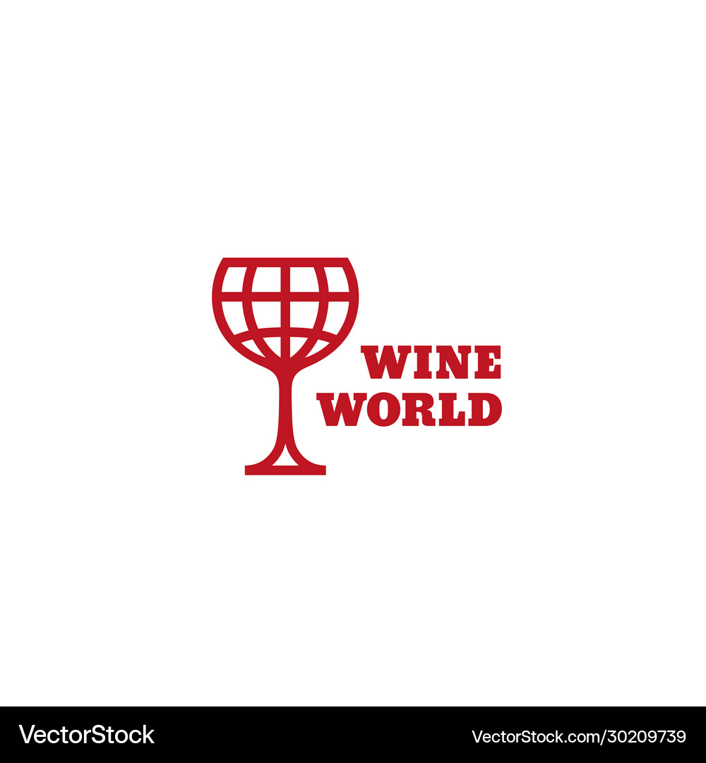 Wine world logo Royalty Free Vector Image - VectorStock