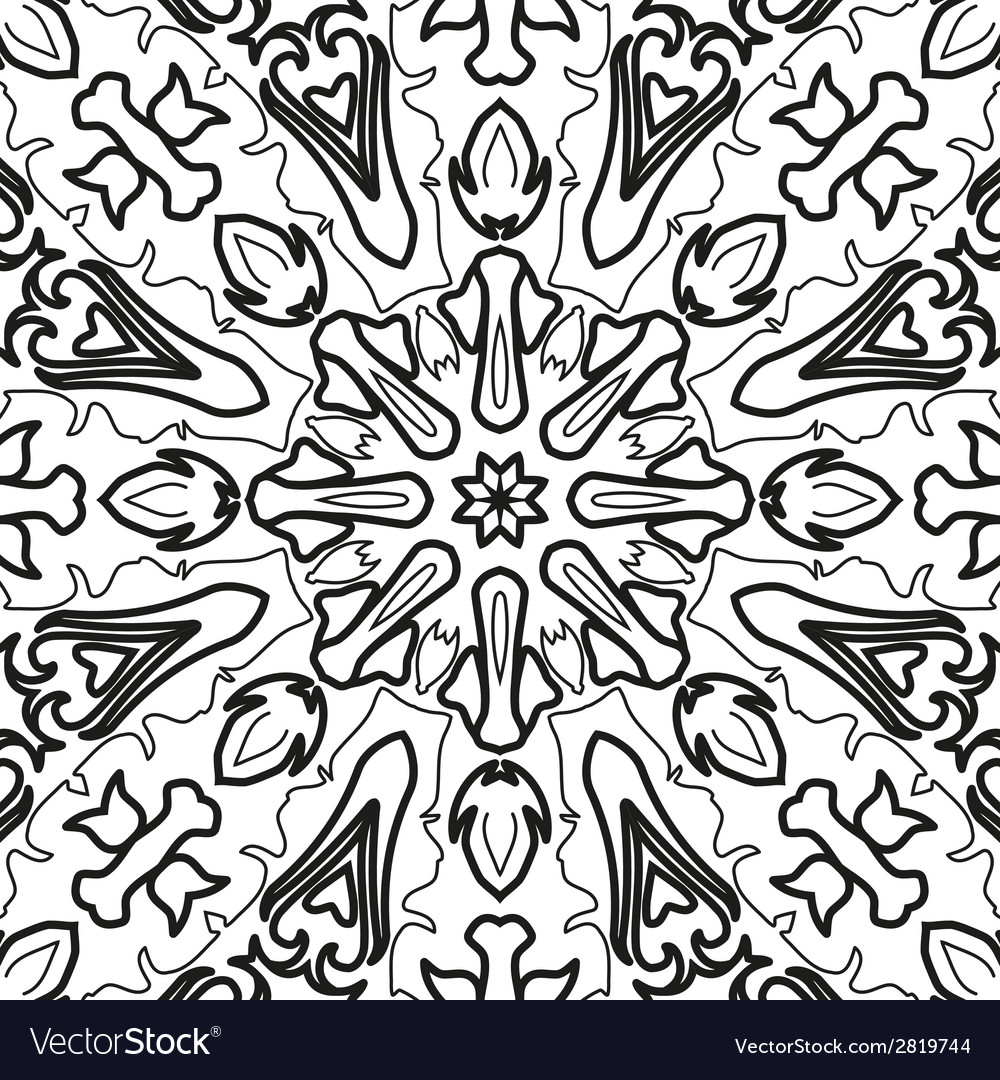 Abstract seamless outline pattern Royalty Free Vector Image