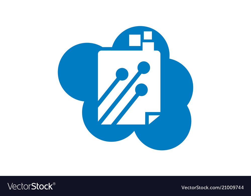 Digital document cloud Royalty Free Vector Image