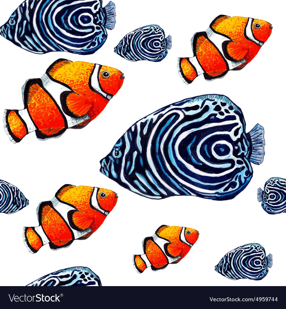 Fish pattern Royalty Free Vector Image - VectorStock