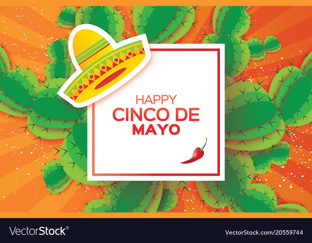 Happy cinco de mayo greeting card origami mexican Vector Image