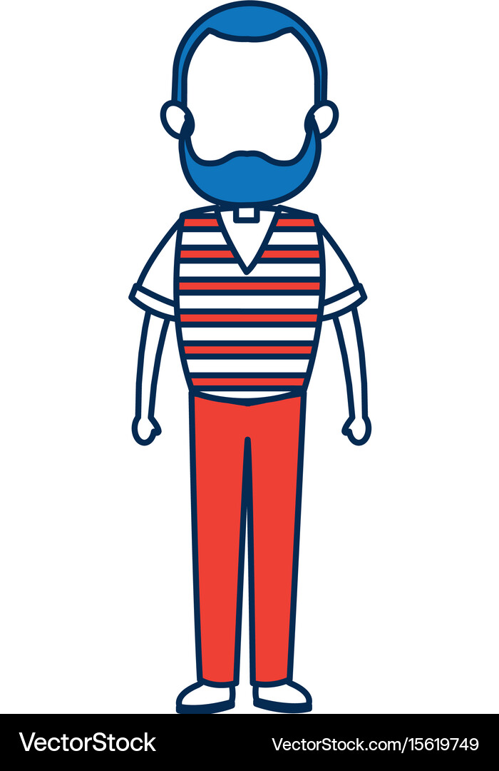 Avatar man standing father character in blue Vector Image
