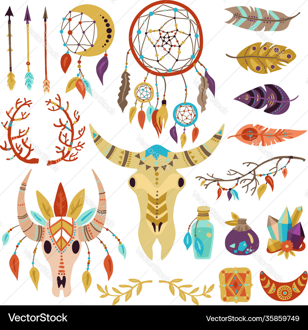 Boho elements set Royalty Free Vector Image - VectorStock