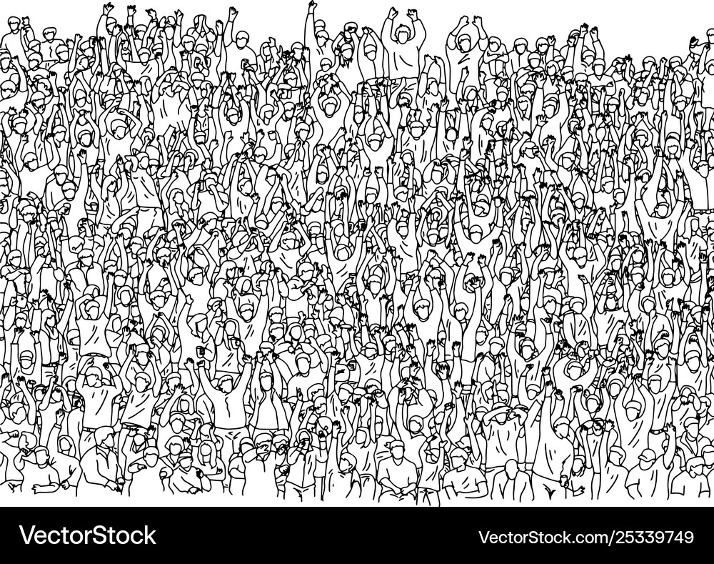 Crowded Stadium Crowd Royalty Free Vector Image