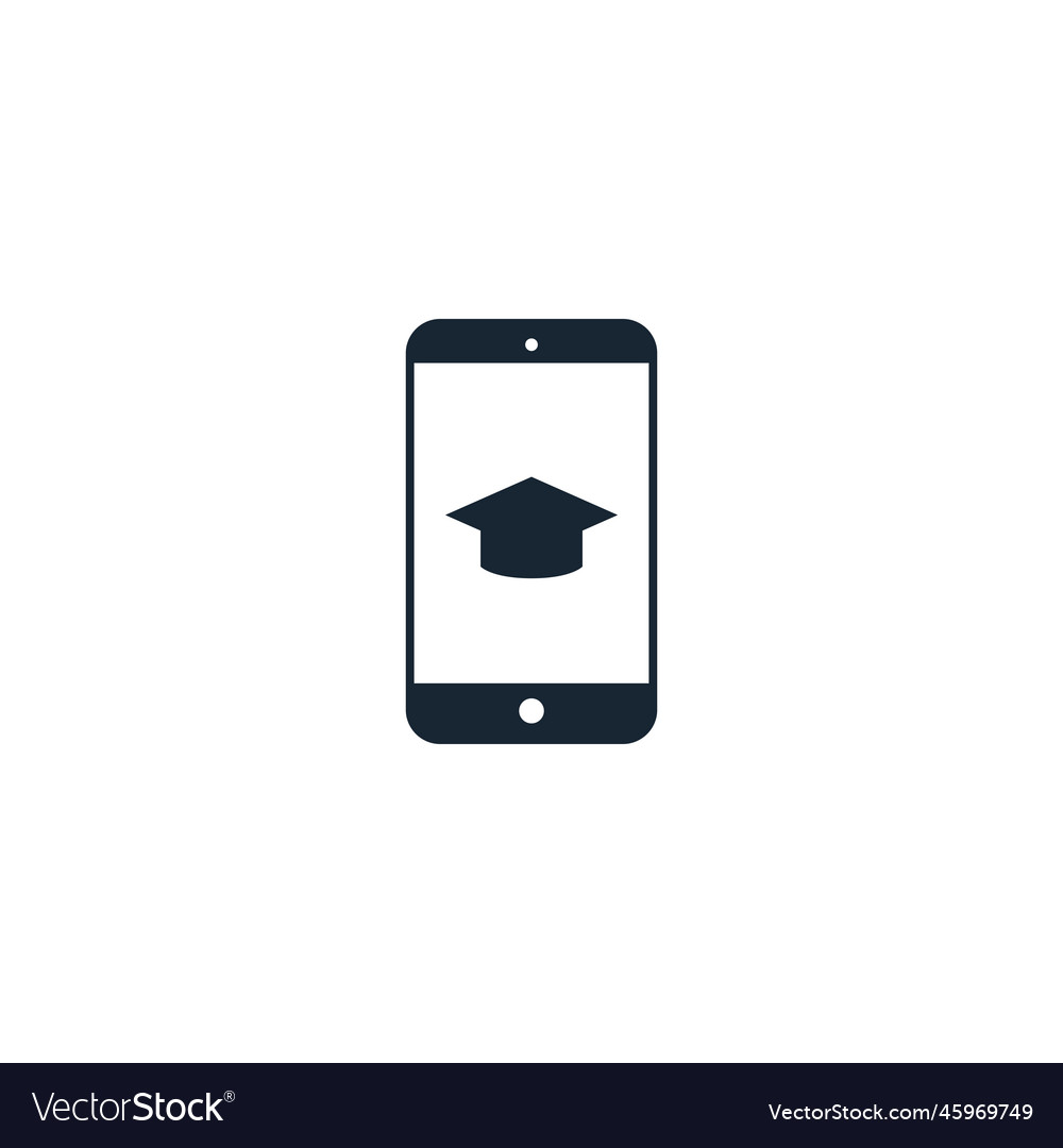 Mobile learning creative icon from e-learning Vector Image