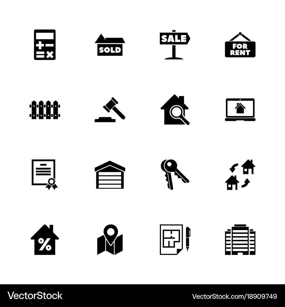 Real estate - flat icons Royalty Free Vector Image