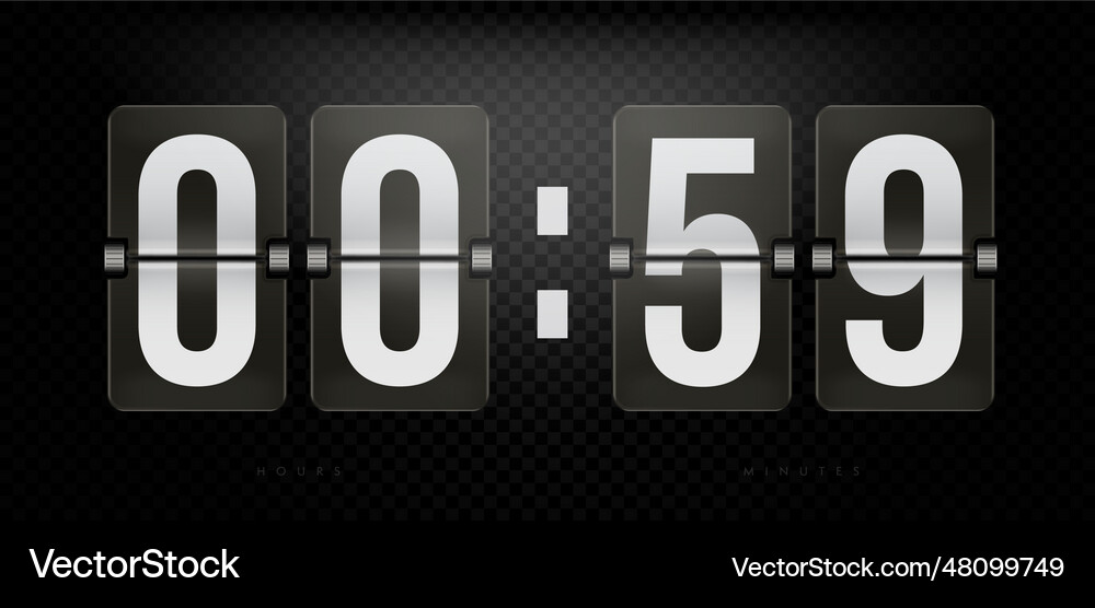 Split-flap flip counter retro scoreboard Vector Image