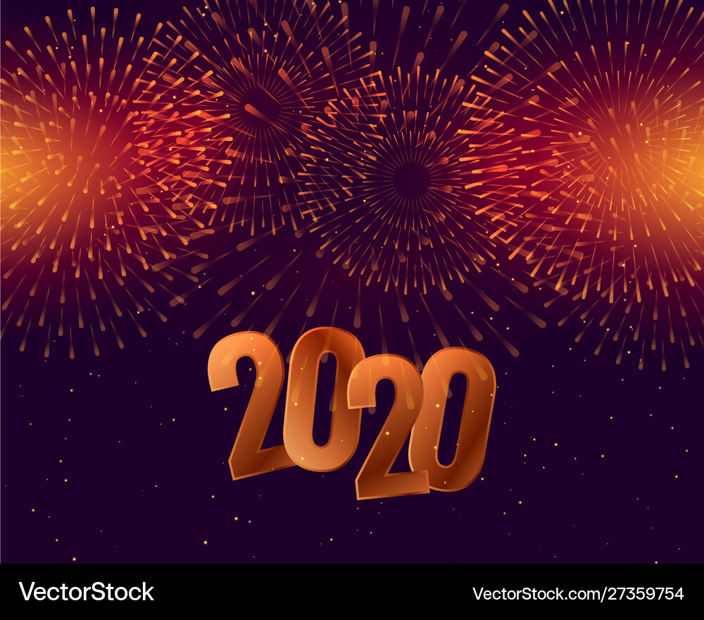 2020 happy new year celebration background Vector Image
