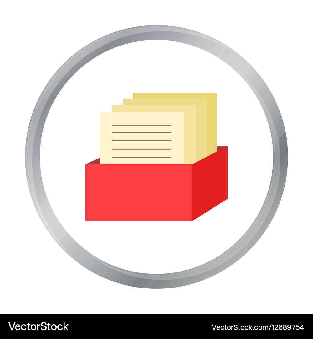 Archive icon cartoon single education from Vector Image