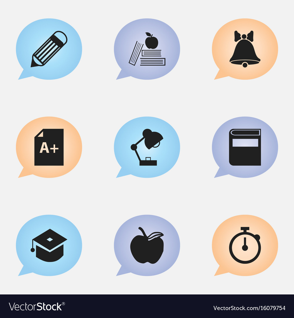 Set 9 editable knowledge icons includes Royalty Free Vector