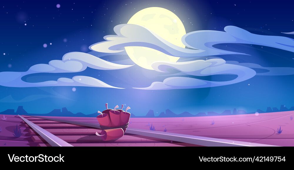 Train sabotage scene with dynamite on railroad Vector Image