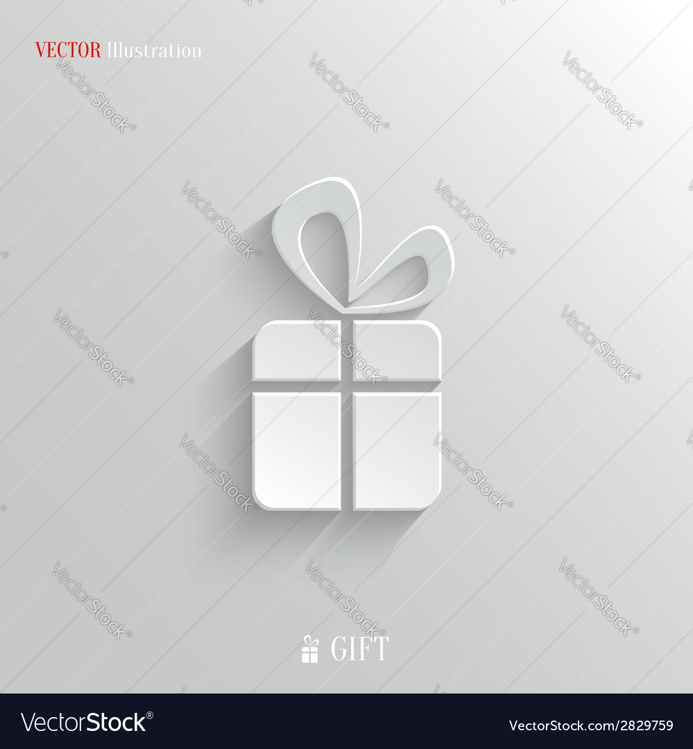 Gift icon - white app button Royalty Free Vector Image
