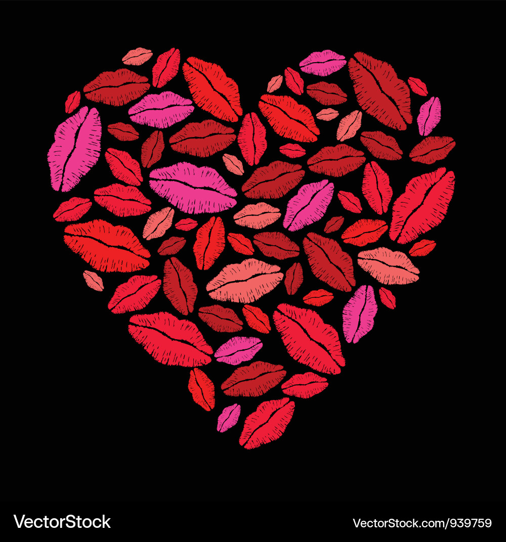 Lipstick heart Royalty Free Vector Image - VectorStock