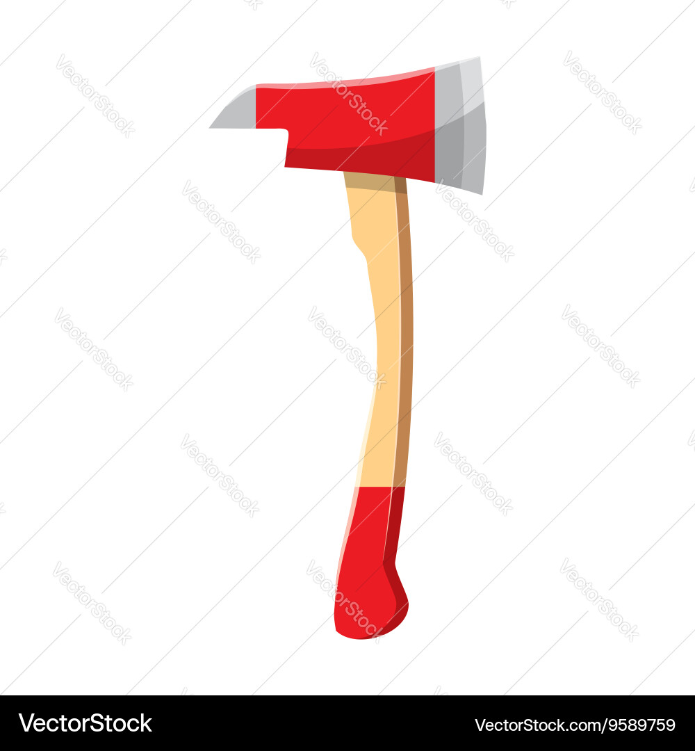 Red axe icon in cartoon style Royalty Free Vector Image