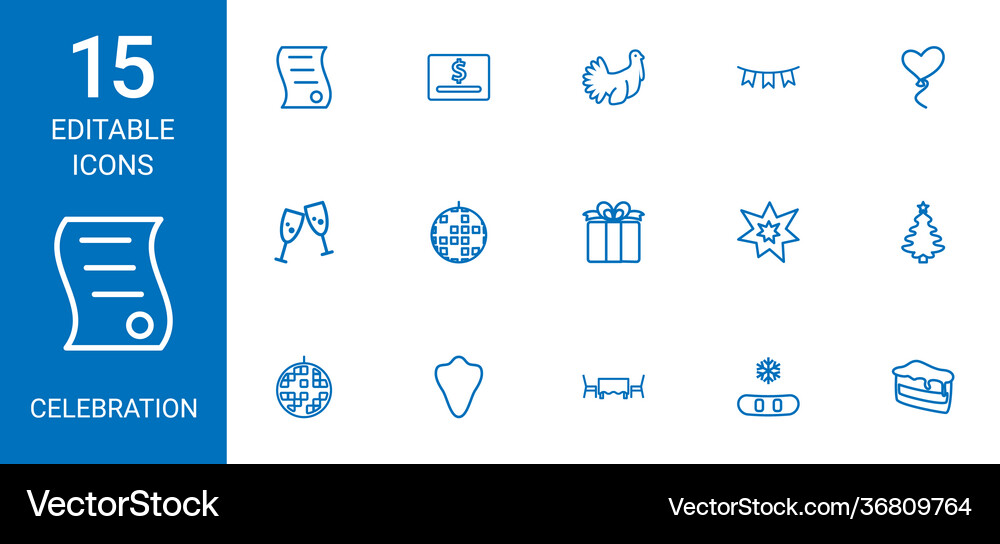 Celebration icons Royalty Free Vector Image - VectorStock