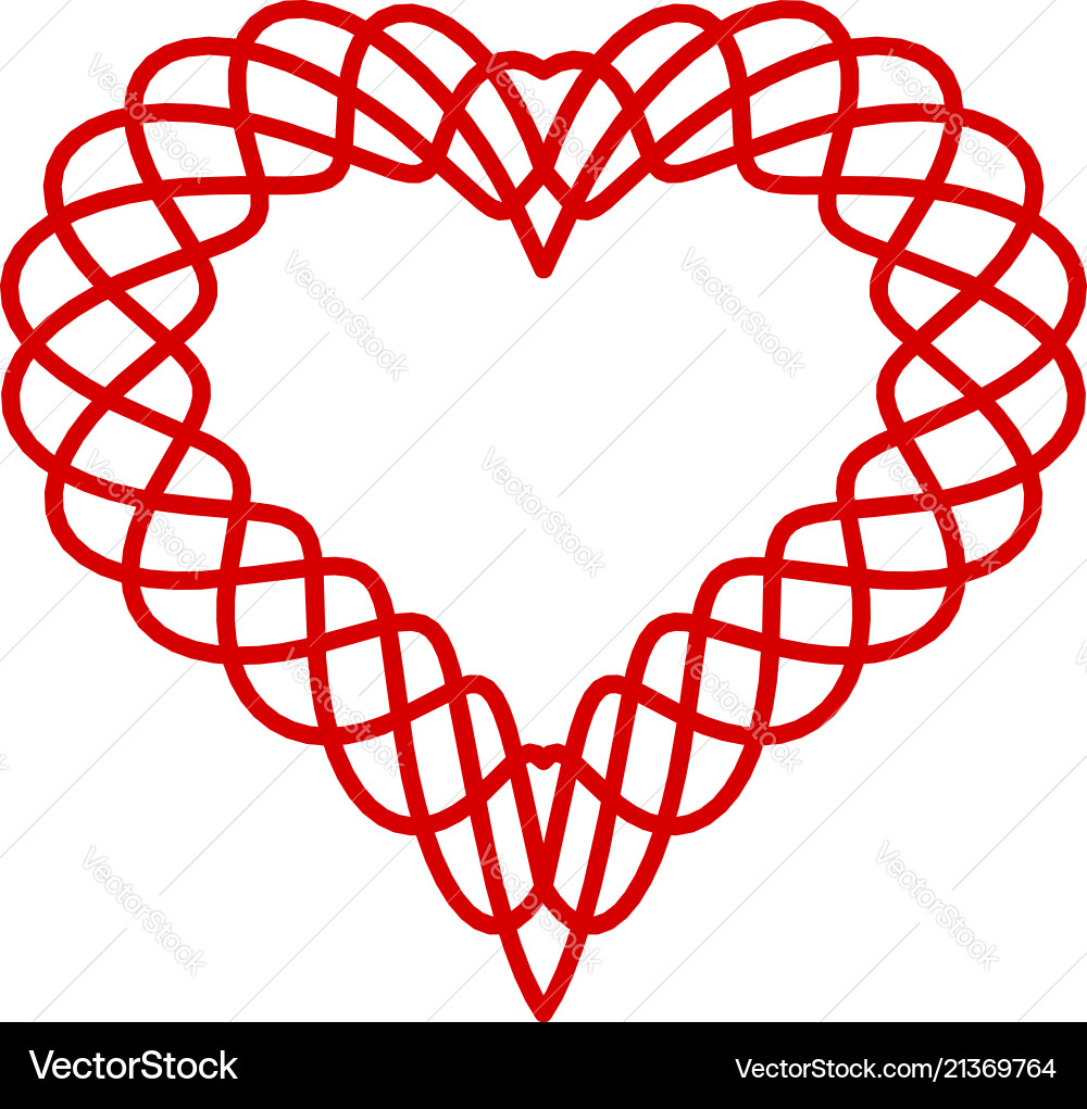 Heart curved line icon simple style Royalty Free Vector