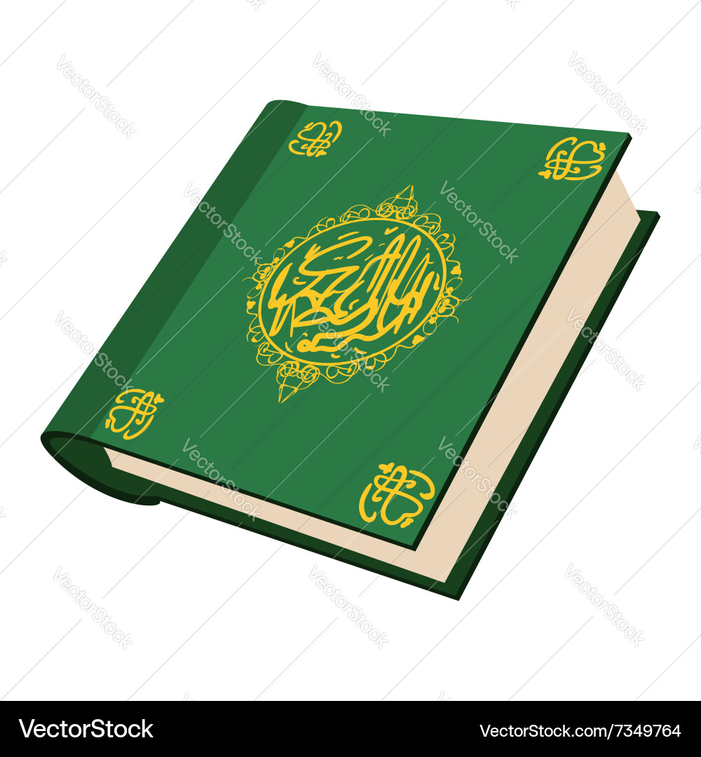 Holy quran cartoon icon Royalty Free Vector Image