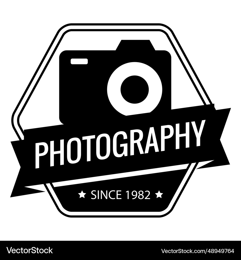 Photography since 1982 ribbon camera Royalty Free Vector
