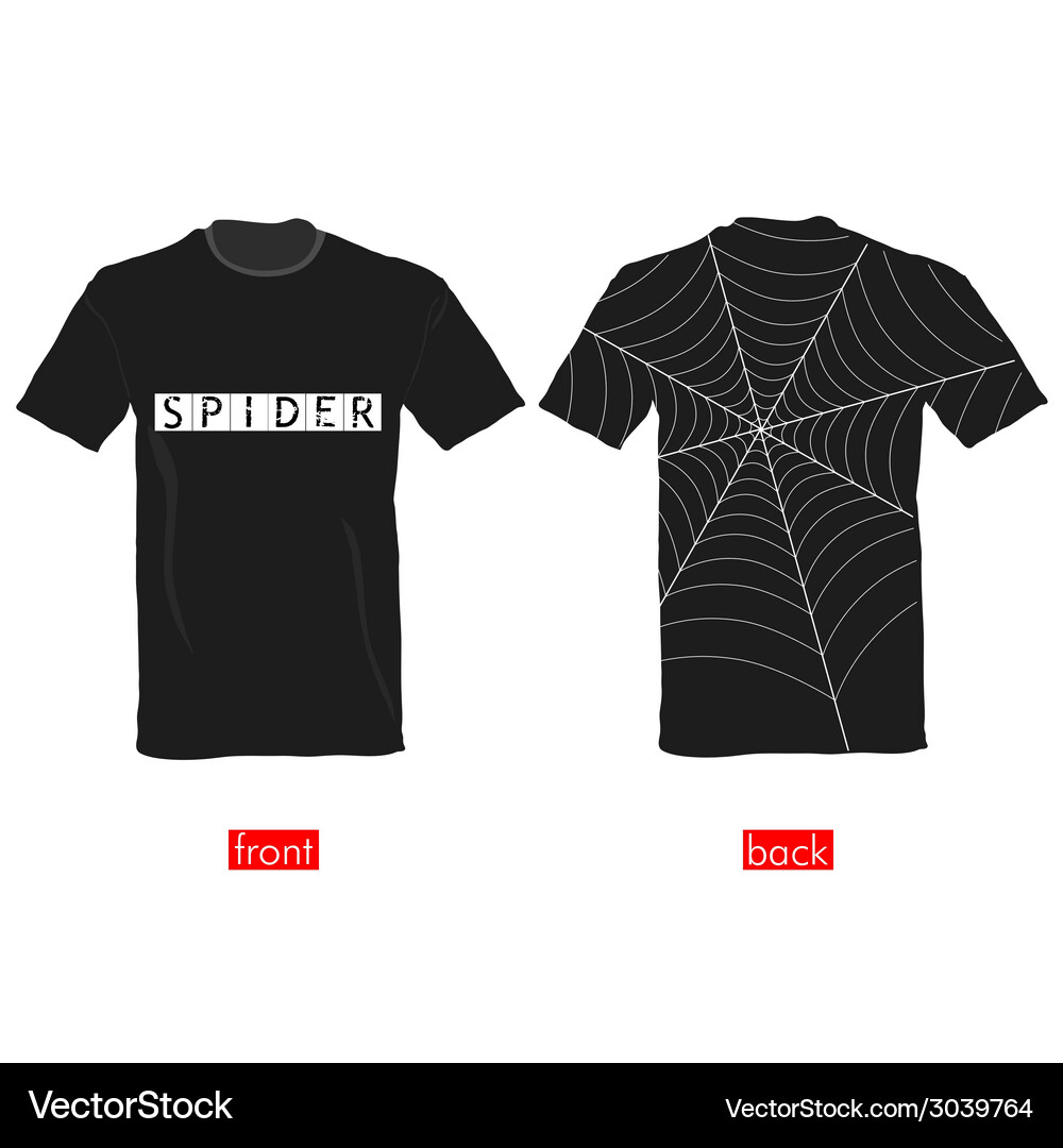 T-shirts with spider web on it Royalty Free Vector Image